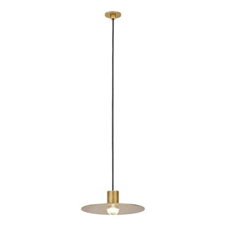 Eaves Ceiling Chandelier, 1-Light, LED, Natural Brass, 8"W ...