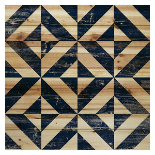 "Square Jigsaw" Painting Print on Natural Pine Wood, 32x32 ...