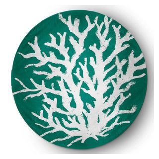 Big Seaweed Nautical & Coastal Chenille Area Rug, 5' Round - Beach ...