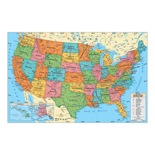 REPLOGLE 72118 USA WALL MAP - Laminated - 6/1 - Contemporary - Prints ...