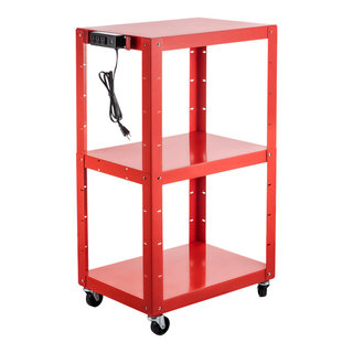 VEVOR Steel AV Cart Media Cart With Cord Management 26-41" Height ...