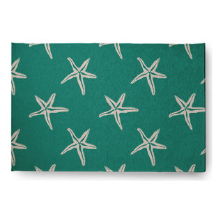 Starfish Nautical & Coastal Chenille Area Rug, 4'x6' - Beach Style ...
