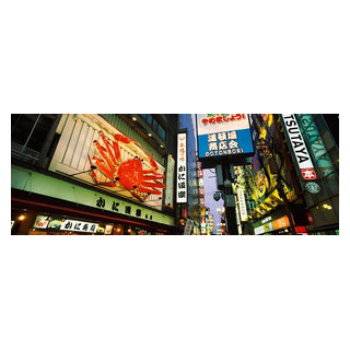Dotonbori Signs at Night Panoramic Fabric Wall Mural, 72 in x 26.75 in ...