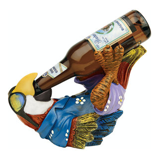 Beer Buddy Tiki Parrot Statue - Tropical - Wine Racks - by Design ...