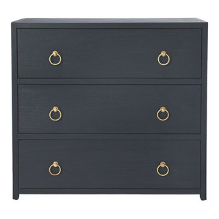 Lark Navy Blue 3 Drawer Chest - Transitional - Accent Chests And ...