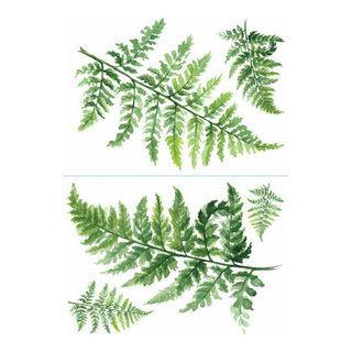 Green Watercolor Fern XL Giant Wall Decals - Tropical - Wall Decals ...