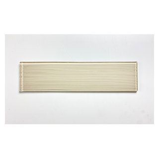 Monroe 4"x16" Glossy Textured Glass Subway Tile,Madrid Beige, Set of 18 ...