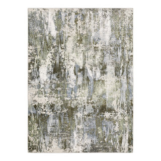 Christian Glacier Green and Blue Contemporary Power-Loomed Area Rug, 3 ...