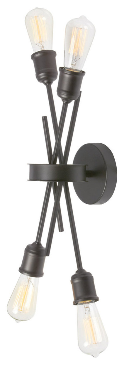Nebraska 4 Light Wall Sconce in Espresso - Industrial - Wall Sconces ...