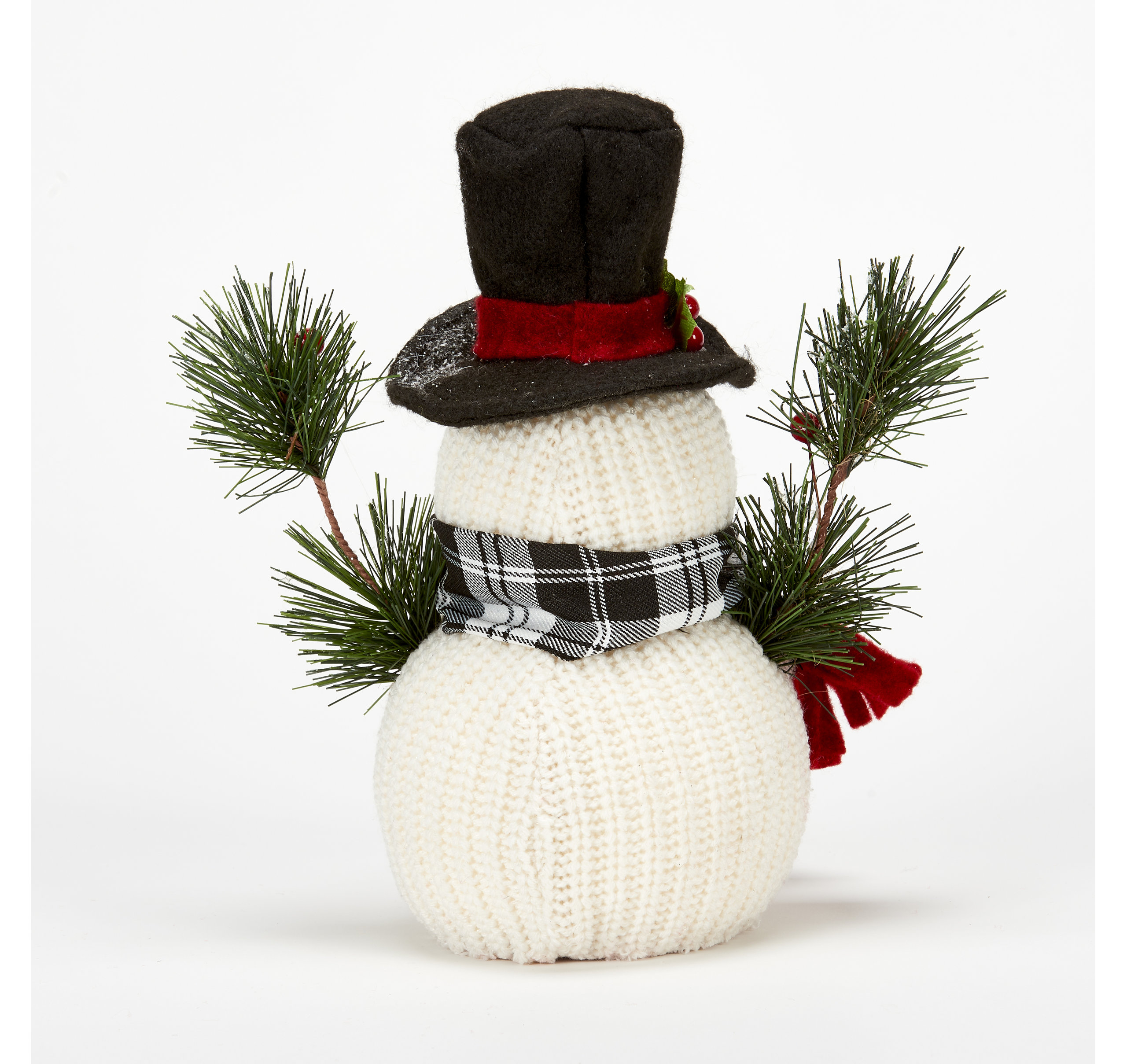 9" Tabletop Knit Snowman With Hat - Modern - Holiday Accents And ...