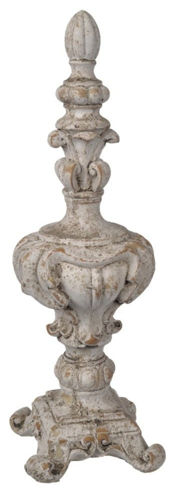 Well Carved Cemented Finial Accent, Cream - Farmhouse - Decorative ...