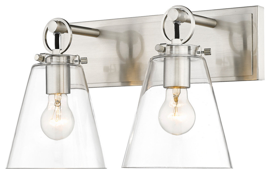 Harper Two Light Vanity, Brushed Nickel - Transitional - Bathroom ...