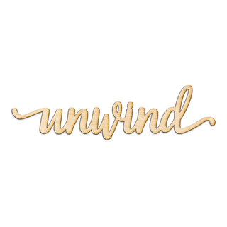 Unwind Script Wood Word Wall Art Sign, 12" wide x 3" tall ...
