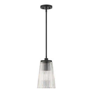 Chantilly 1-Light Pendant, Matte Black - Transitional - Pendant ...