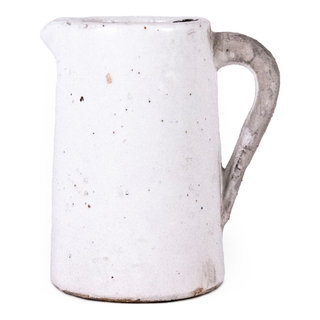 Small White Pitcher - Farmhouse - Pitchers - by Zentique, Inc. | Houzz