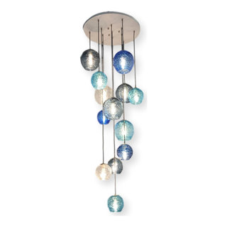 Large Entryway Cascading Multi Port Pendant Chandelier - Contemporary ...