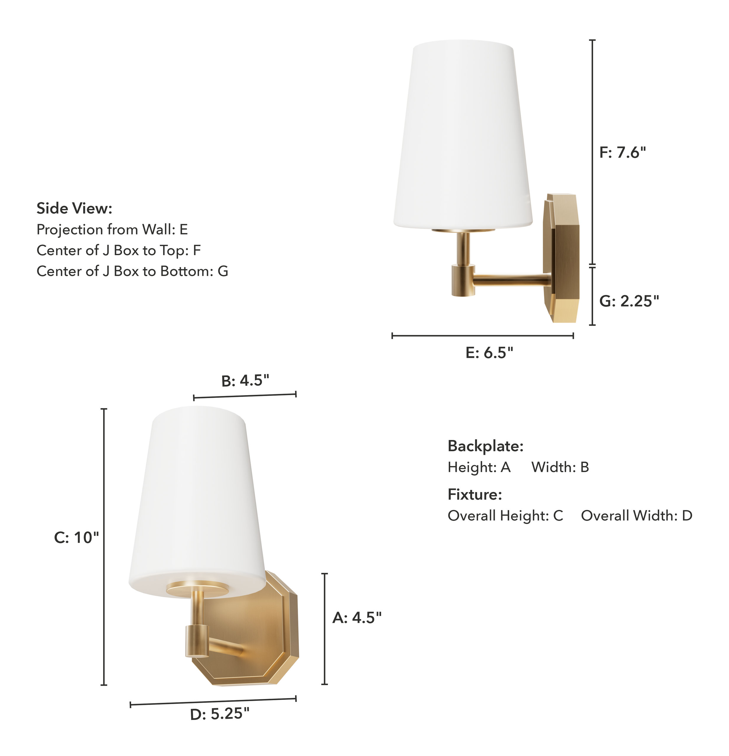 Nolita Alturas Gold, Cased White Glass Glass 1 Light Sconce Wall ...