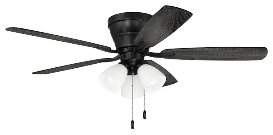 Craftmade Wheeler 3 Light 52" Fan Light Kit, Black/Graywood/White ...