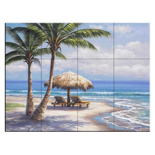 Tile Mural, Tropical Shade by Sung Kim, 17" x 12.75" (12 Tiles ...