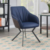 Mayer Upholstered Tufted Side Chairs, Set of 2 Blue and Brown ...