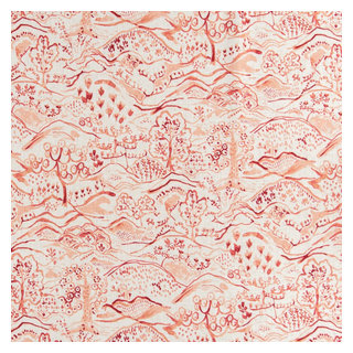 Pink Coral Performance Toile Print Upholstery Fabric by the Yard, By ...