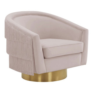 TOV Furniture Flapper Blush Swivel Chair - Transitional - Armchairs And ...