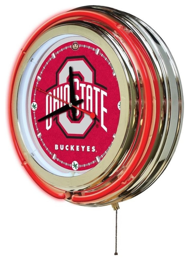 Ohio State Neon Clock - Contemporary - Wall Clocks - by Holland Bar ...