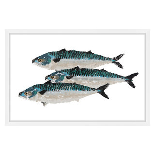 "Atlantic Mackerel" Framed Painting Print, 45"x30" - Beach Style ...