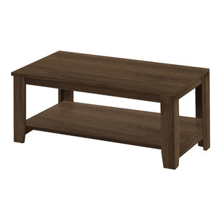 Set Of Three 42" Dark Brown Rectangular Coffee Table With Three Shelves ...