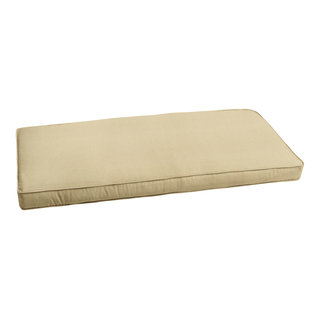 Sunbrella Canvas Beige Outdoor Bench Cushion, 43x18 - Traditional ...