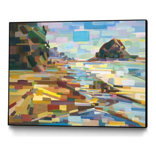 Giant Art Canvas 24x18 Best Coast Framed in Pink - Beach Style - Prints ...