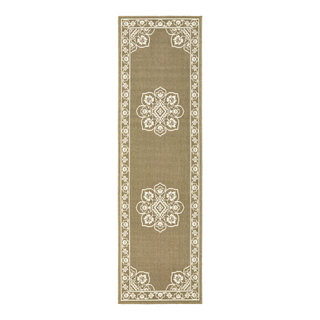 Oriental Weavers Marina Collection Tan/ Ivory Oriental Indoor/Outdoor ...