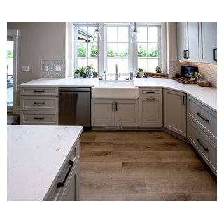 New Build - Custom Built White Cabinetry with Carrara Marmi Quartz ...