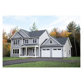 Gray 2 Story Colonial with Farmer's Porch - Traditional - Exterior ...