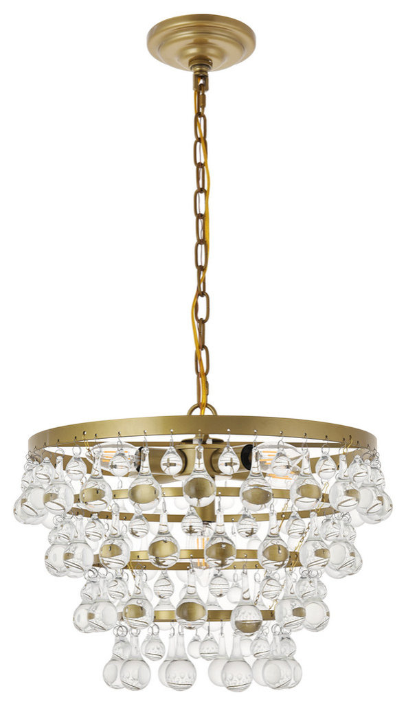 Kora 5-Light Pendant, Brass And Clear - Contemporary - Pendant Lighting ...