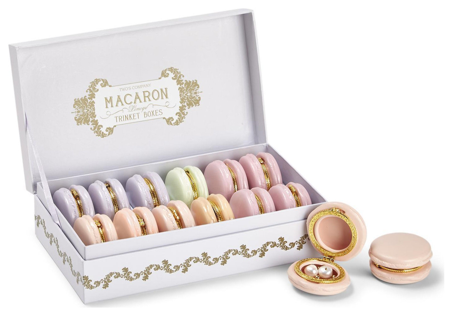 Two's Company 8866 S/12 Macaron Limoges Style Trinket Boxes Includes 5 Colors - Contemporary ...