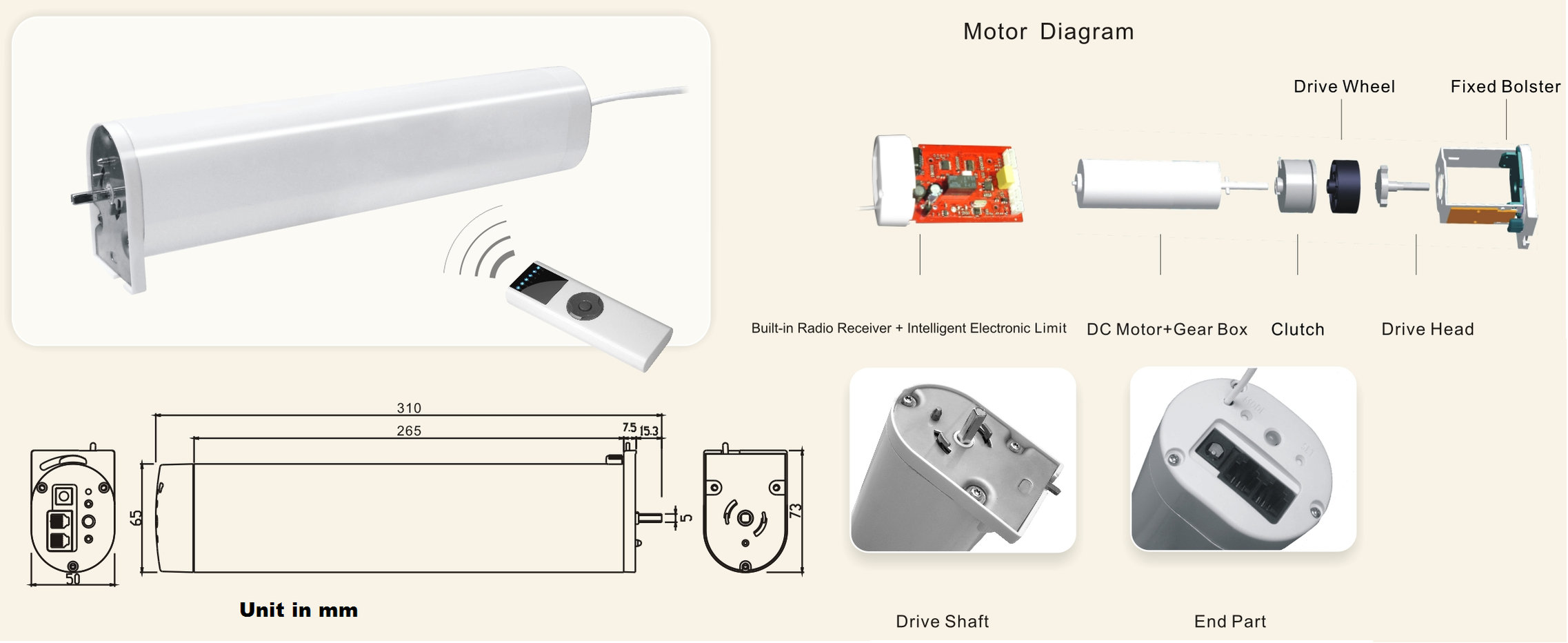 Remote Motorized Belt Drive Curtain Rail Track, Up to 315" - Modern - Window Treatment ...
