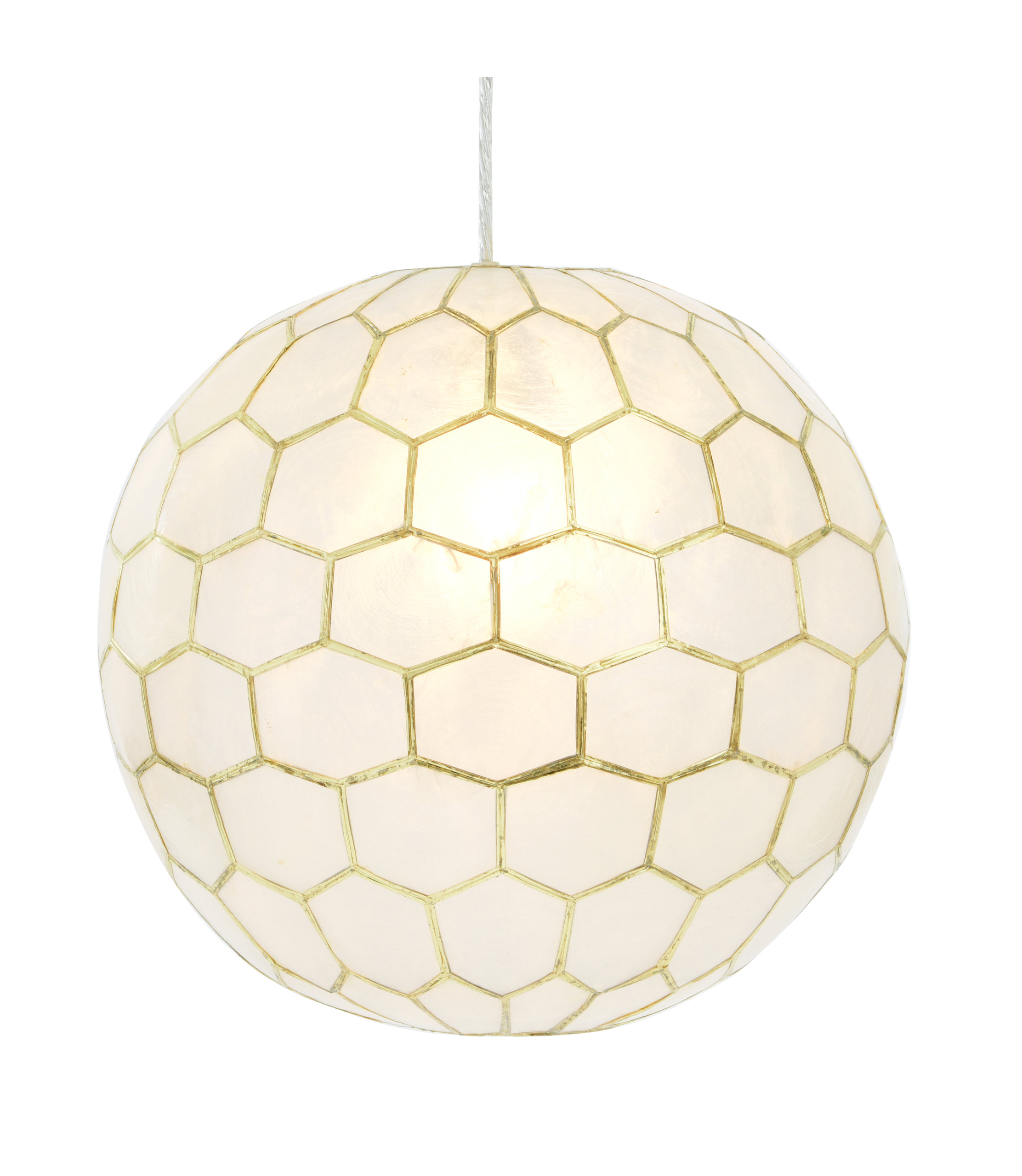 Capiz Honeycomb Globe Pendant Light, Capiz White Seashells, Antique ...