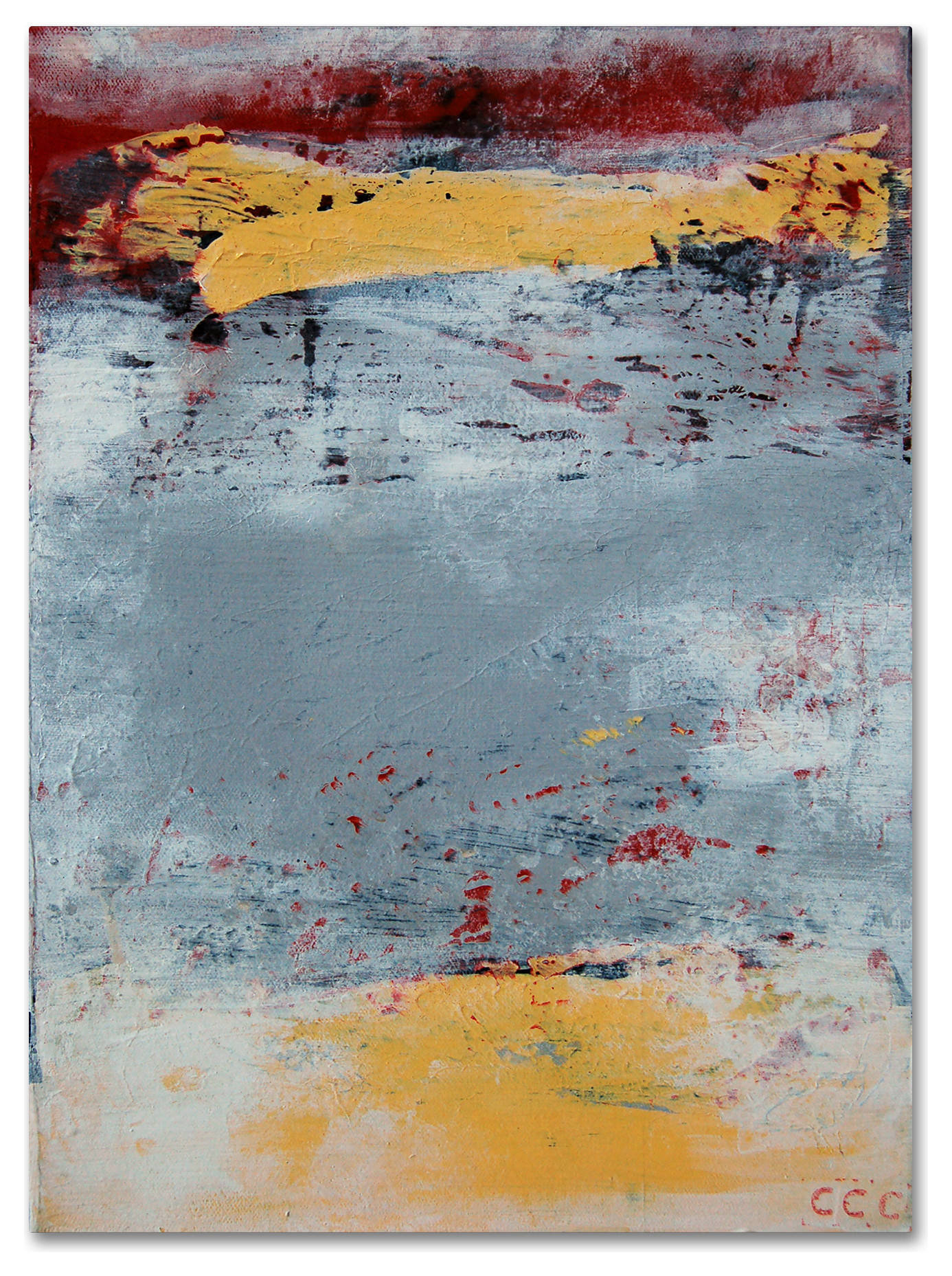 Nicole Dietz 'The Gray Yellow And Red One' Canvas Art, 19"x14 ...