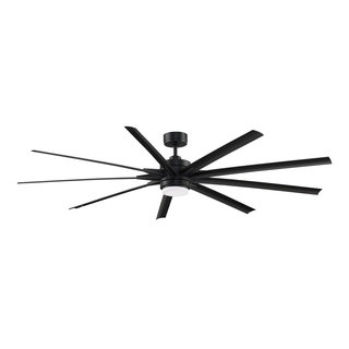 Fanimation Odyn, 84" /w BL Blades and LED Light Kit FPD8159BLW, Black ...