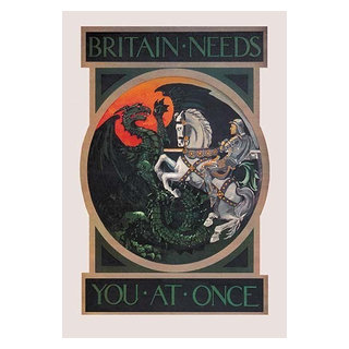 Britain Needs You at Once, 12" x 18" - Traditional - Prints And Posters ...