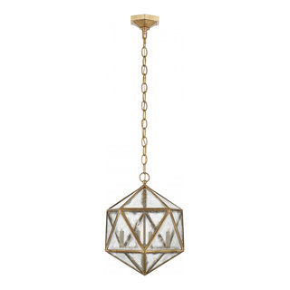 Zeno Pendant, 4-Light, Gilded Iron, Antique Mirror Shade, 16"W ...