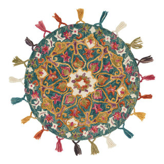 Loloi Remy Ru-05 Rug, Peacock/Gold, 3'x3' Round - Contemporary - Area ...