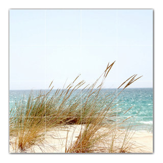 Beach Ceramic Tile Wall Mural HZ500090, 17" Wide x 17" High - Beach ...
