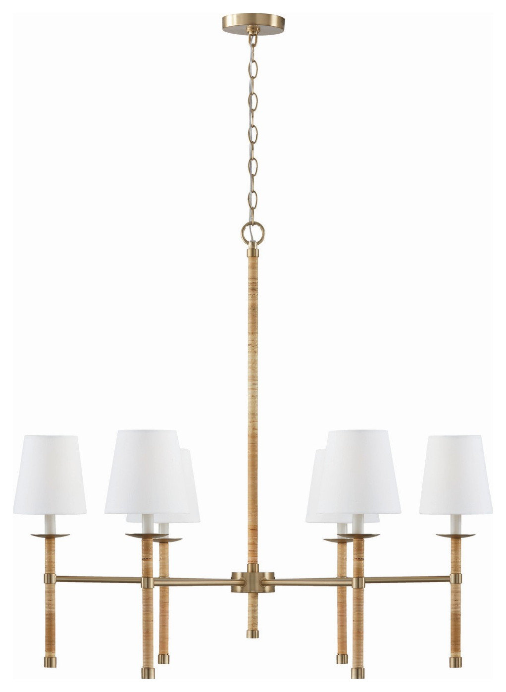 Tulum 6-Light Chandelier, Matte Brass - Transitional - Chandeliers - by ...