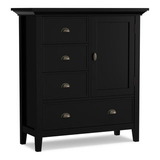 Simpli Home Redmond Solid Wood 39 " Transitional Medium Storage Cabinet ...