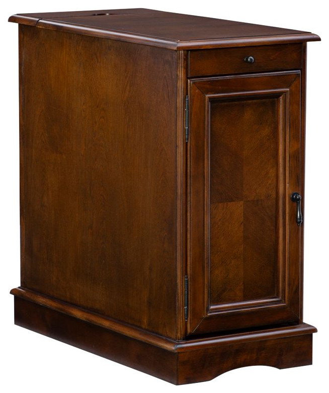 Classic End Table, Charging Station & Slide Tray With Beverage Holder ...