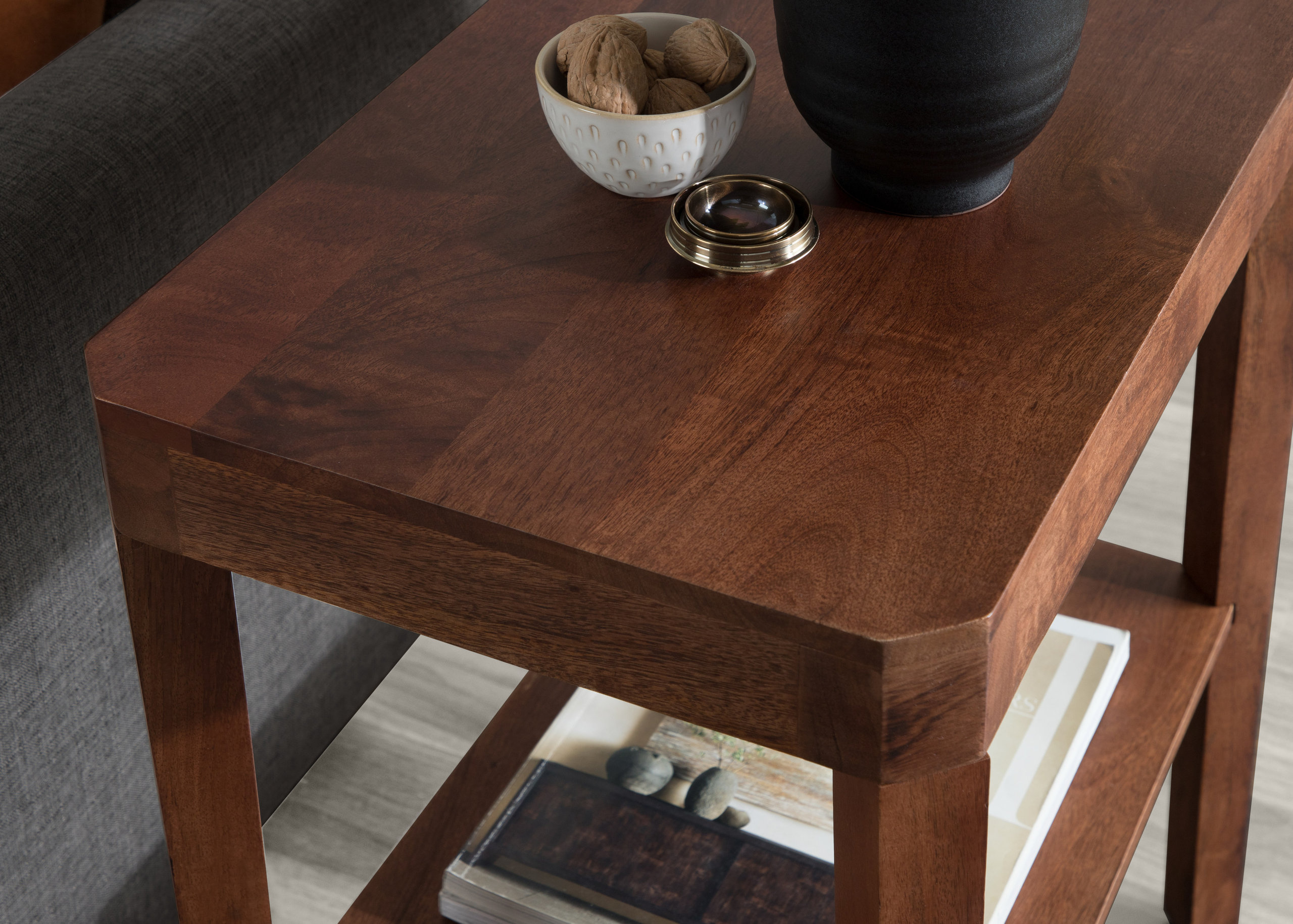 Talcott Wood Side Table, Walnut Brown 22x14x26 - Transitional - Side ...