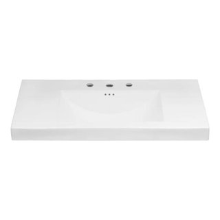 Ronbow 36 1/4 Single Bowl Rectangular Bathroom Vessel Sink, 216637-WH ...