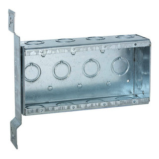 RACO® 687 Multi-Device 4-Gang Switch Box, Welded with Conduit KO's, 2-1 ...